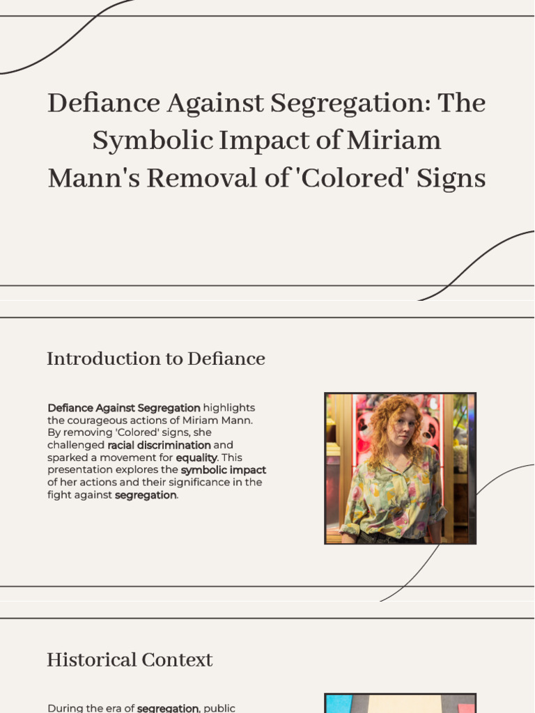 Slidesgo Defiance Against Segregation The Symbolic Impact of Miriam ...