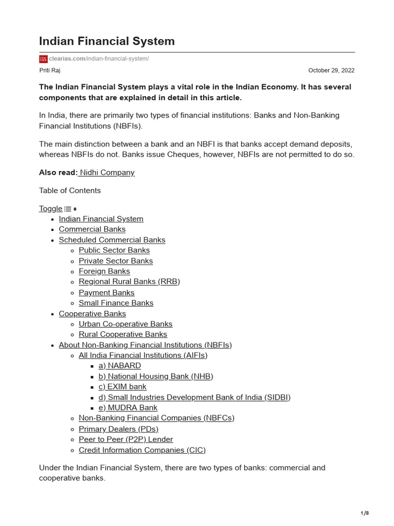 Indian Financial System | PDF | Credit Bureau | Banks