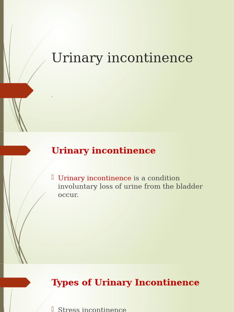 Urinary Incontinence | PDF | Urinary Incontinence | Urination
