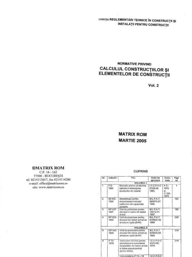Calculul Constructiilor Si Elementelor de Constructii VOLUMUL 2 | PDF