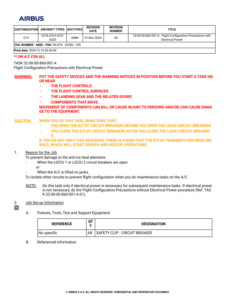 Flight Configuration Precautions With Electrical Power | PDF | Airbus ...