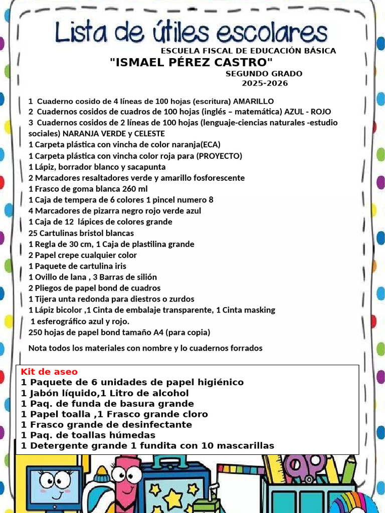 Lista de Segundo Grado 2 | PDF