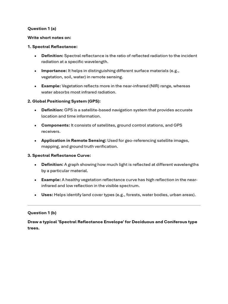 Understanding Spectral Reflectance in Remote Sensing | PDF | Remote ...
