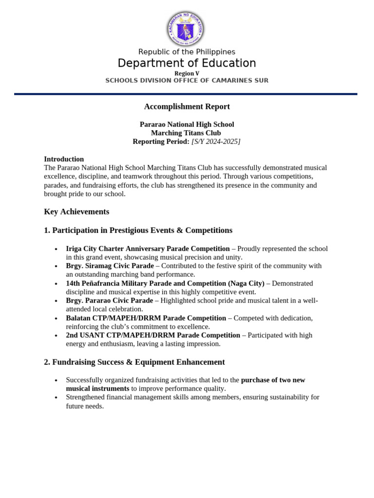 Accomplishment Report DXC | PDF