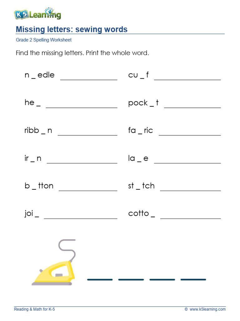 Grade 2 Missing Letters 5 | PDF
