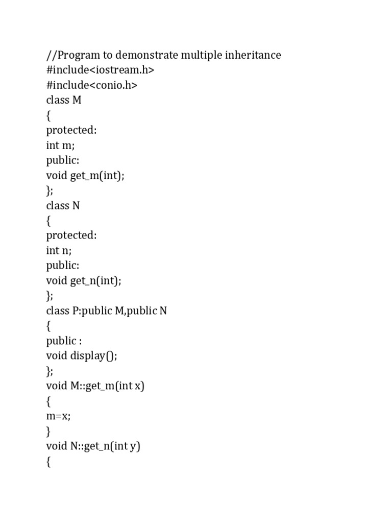 3 - Program To Demonstrate Multiple Inheritance | PDF