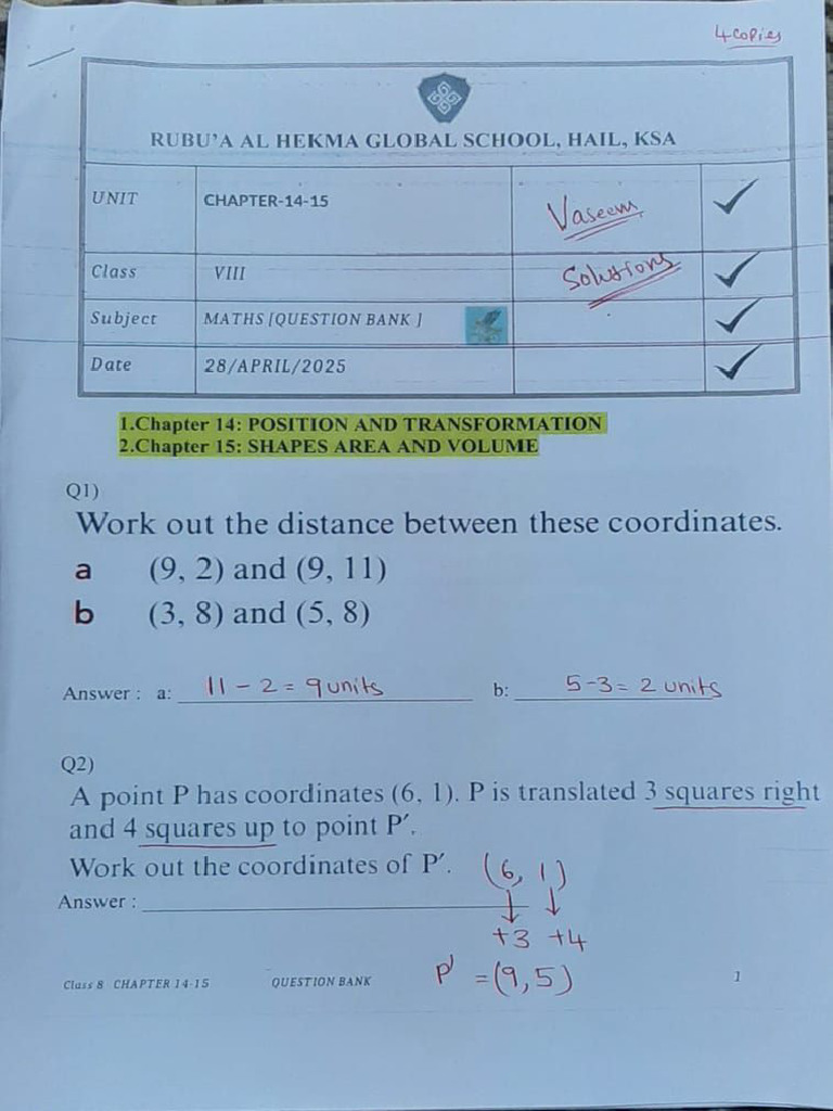 Class 8 Question Bank Chapter 14-15 Solutions | PDF