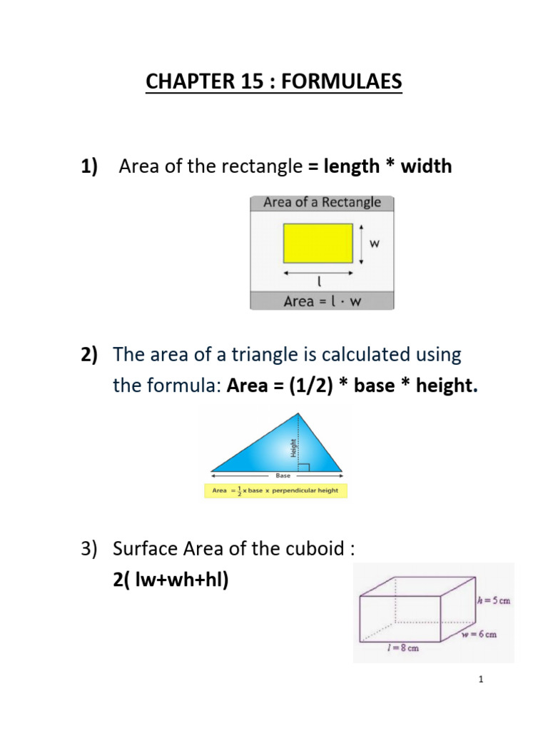 Chapter 14 15 - Formulaes - 250520 - 090945 | PDF