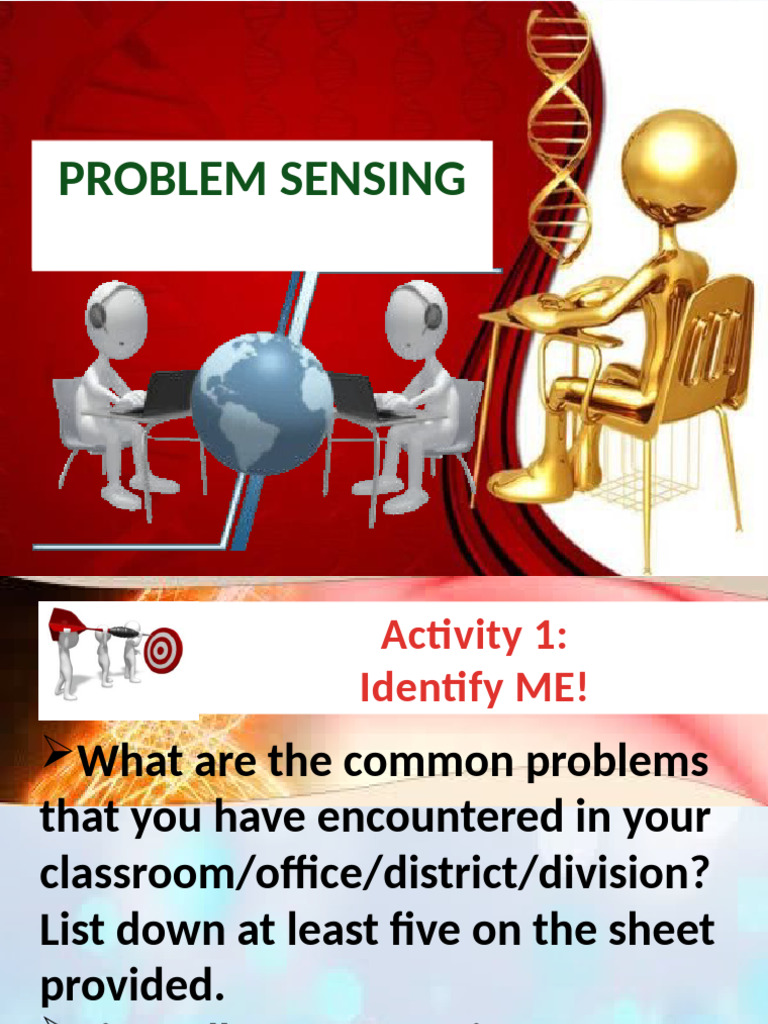 Problem Sensing For Teachers and Mts For Division Research Training ...