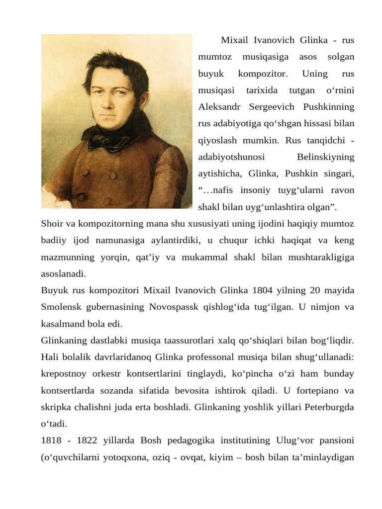 Mixail Ivanovich Glinka | PDF