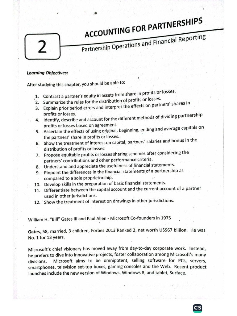 Chapter 2. Accounting For Partnership | PDF