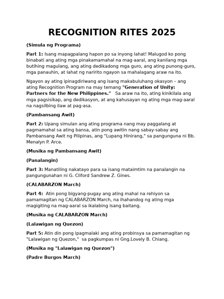 Simula NG Programa (Script in Recognition) | PDF