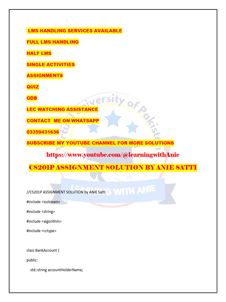 CS201P Assignment 2 Solution by Anie | PDF | Computer Programming