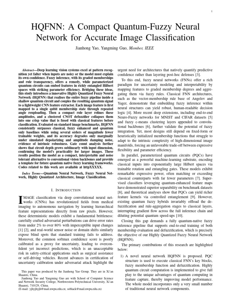 A Compact Quantum-Fuzzy Neural Network For Accurate Image ...