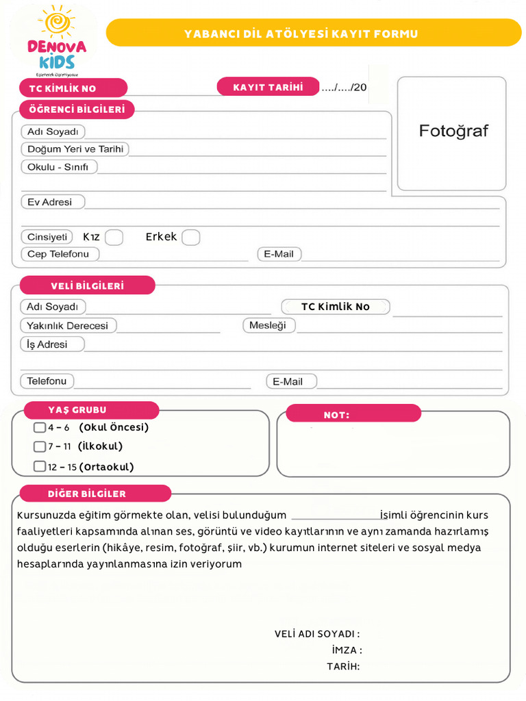 Yabancı Dil Atölyesi Form | PDF