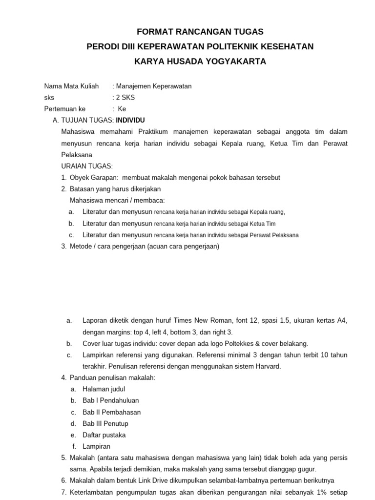 Tugas Praktikum Rencana Kerja Harian - 2022 | PDF