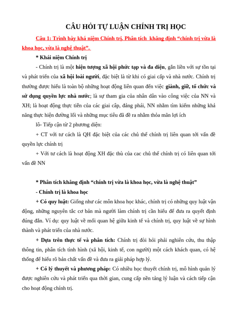 Tự Luận CTH | PDF