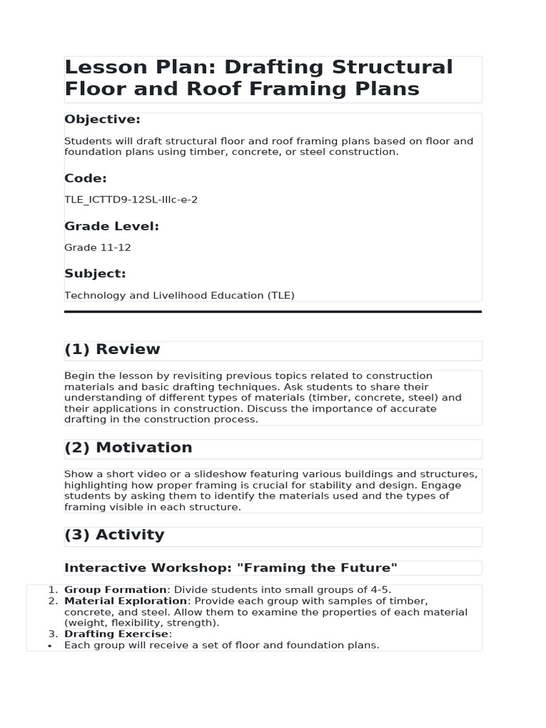 Drafting Structural Floor and Roof Framing Plans | PDF | Concrete | Lumber