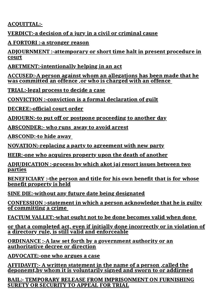 Common Legal Terms Explained | PDF