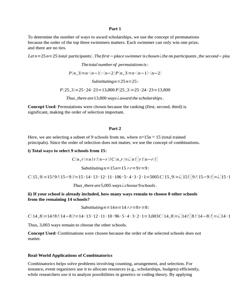 MATH 1302-01 Discussion Forum Unit 3 | PDF | Combinatorics | Discrete Mathematics