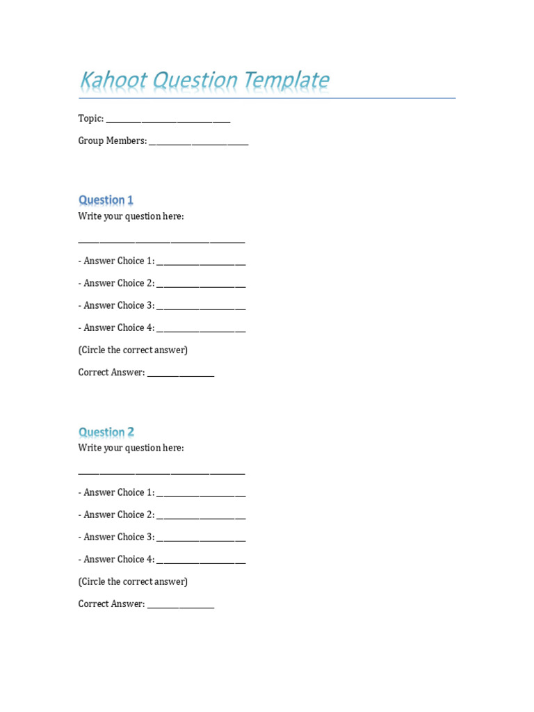 Kahoot Question by Students | PDF