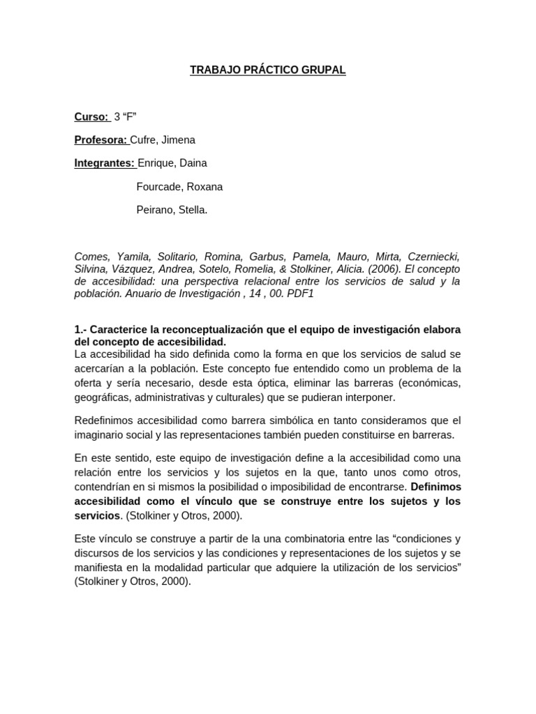 Trabajo Practico Grupal - Final - Enrique Fourcade Peirano | PDF | Salud mental | Hospital