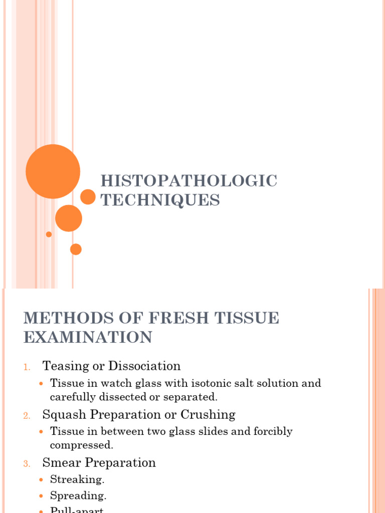 Fresh Tissue Examination Techniques | PDF | Staining | Fixation (Histology)