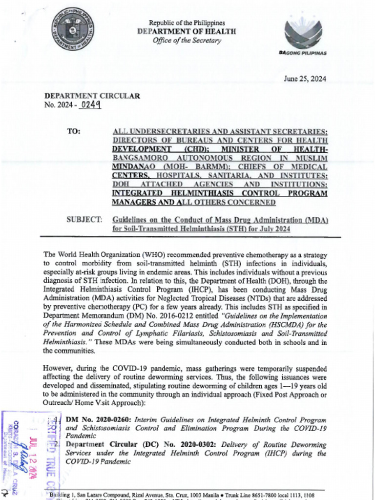 Dc2024 0249 Guidelines On The Conduct of MDA For S 240820 144642 | PDF
