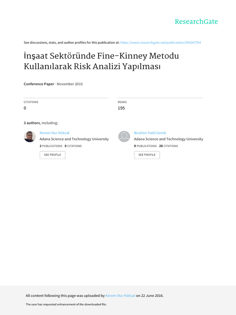 Kule Vinç Risk Analizi | PDF