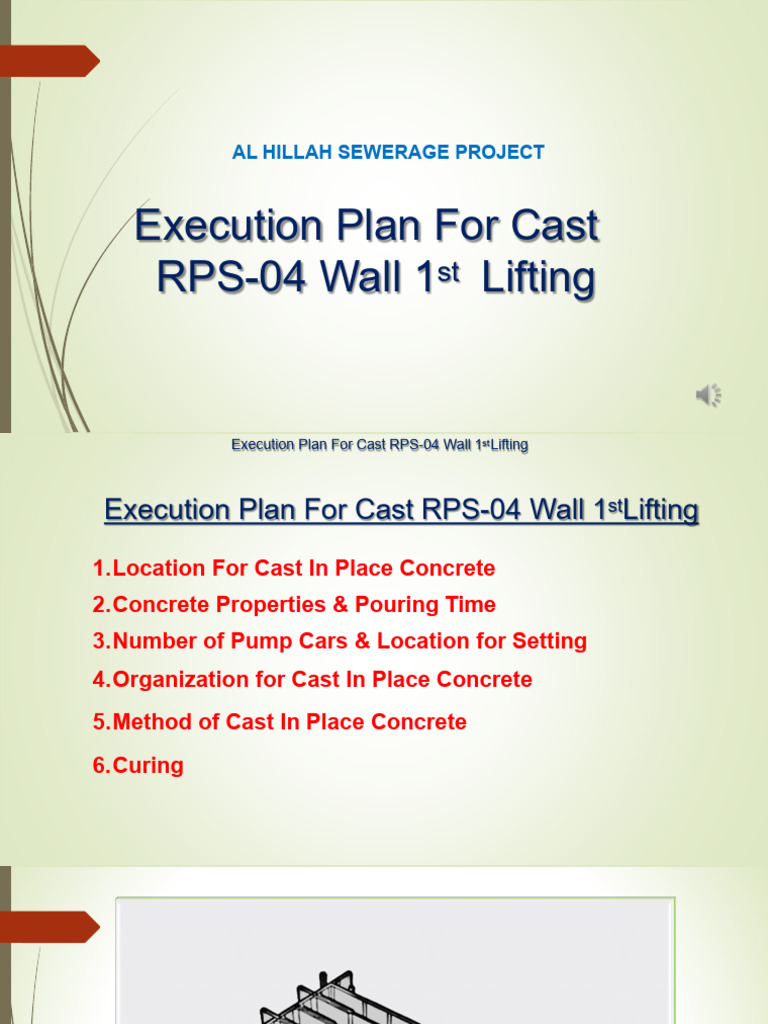 خطة صب محطة ,,,,Rps-04 الجدران الرفعة الاولى | PDF | Concrete | Pump