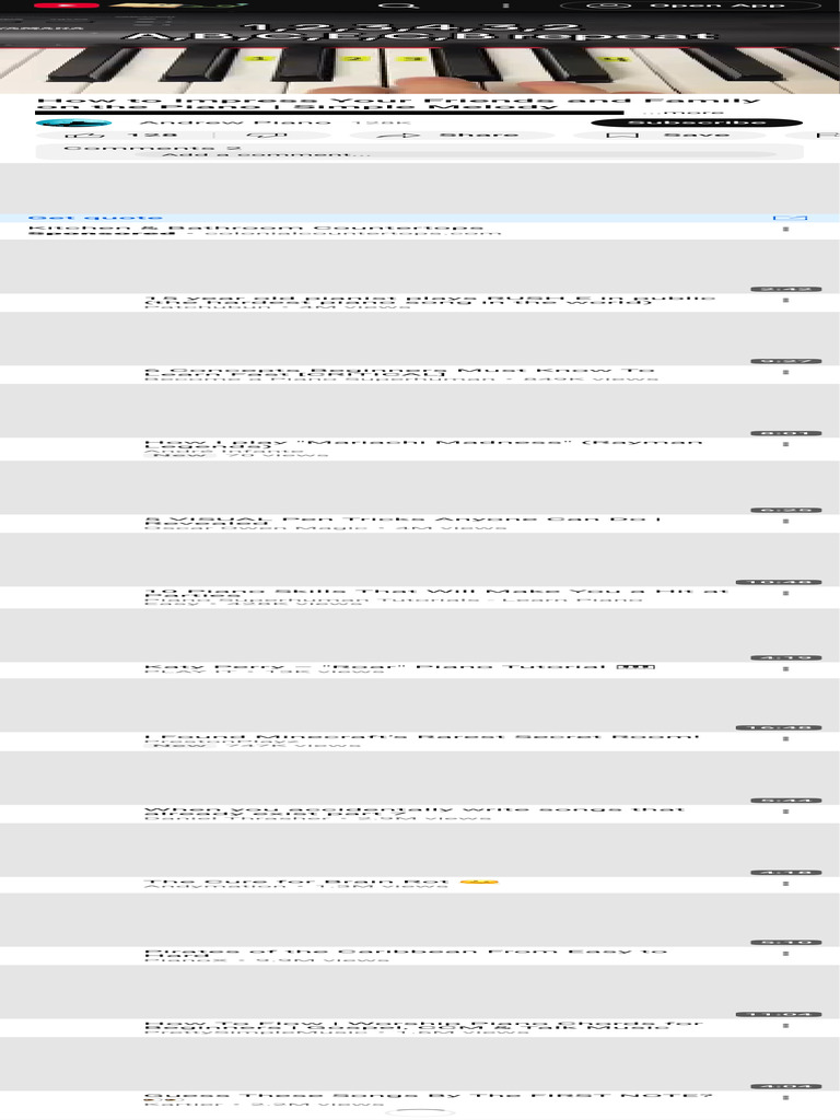 How To Impress Your Friends and Family On The Piano Simple Melody - YouTube | PDF