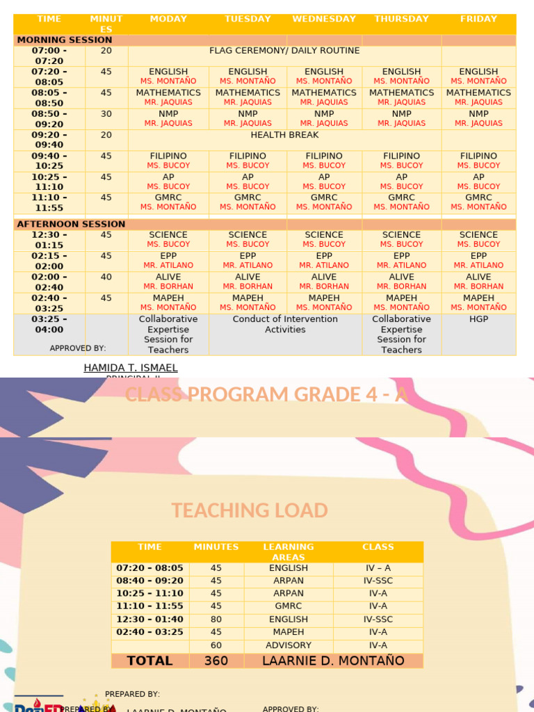 Class Program Matatag | PDF