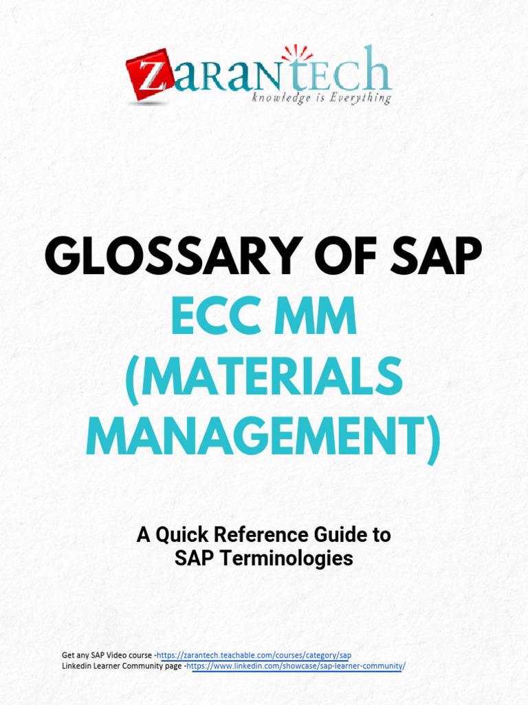 Glossary of SAP ECC MM (Materials Management) Terms | PDF | Procurement | Inventory