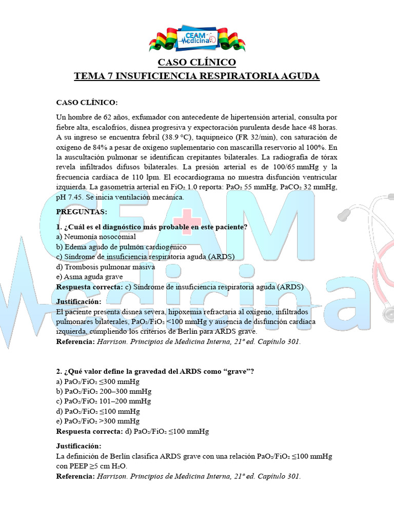 CASO CLÍNICO TEMA 7 INSUF RESP CR | PDF | Corticosteroides | Neumonía