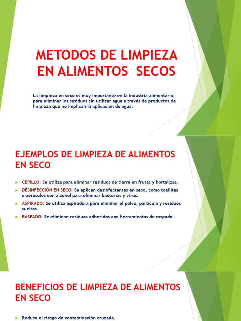 Limpieza en Seco en la Industria Alimentaria | PDF
