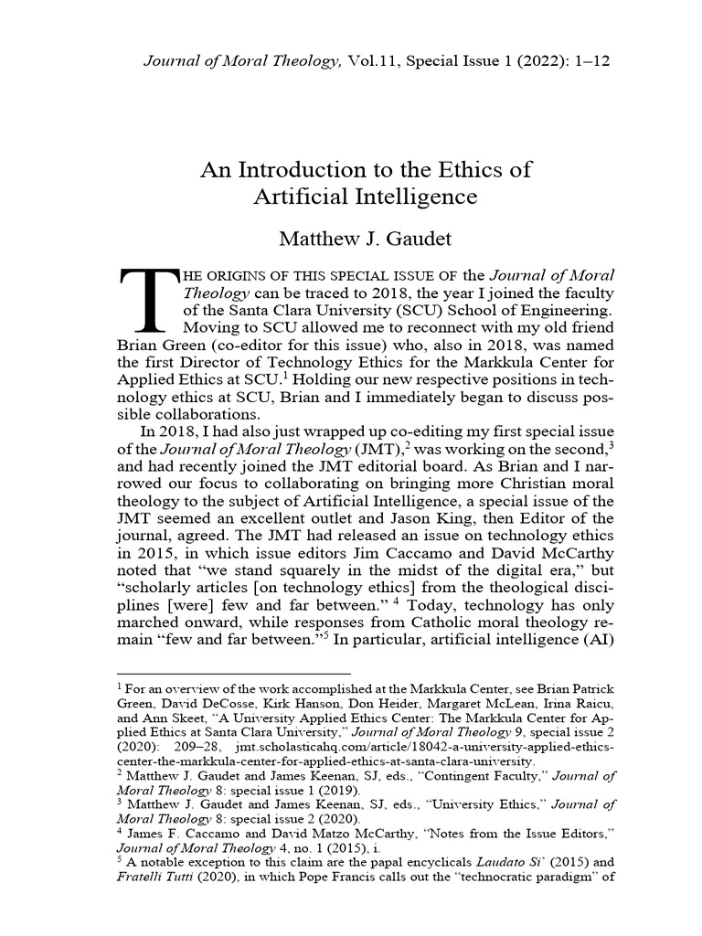 An Introduction To The Ethics of Artificial Intelligence | PDF