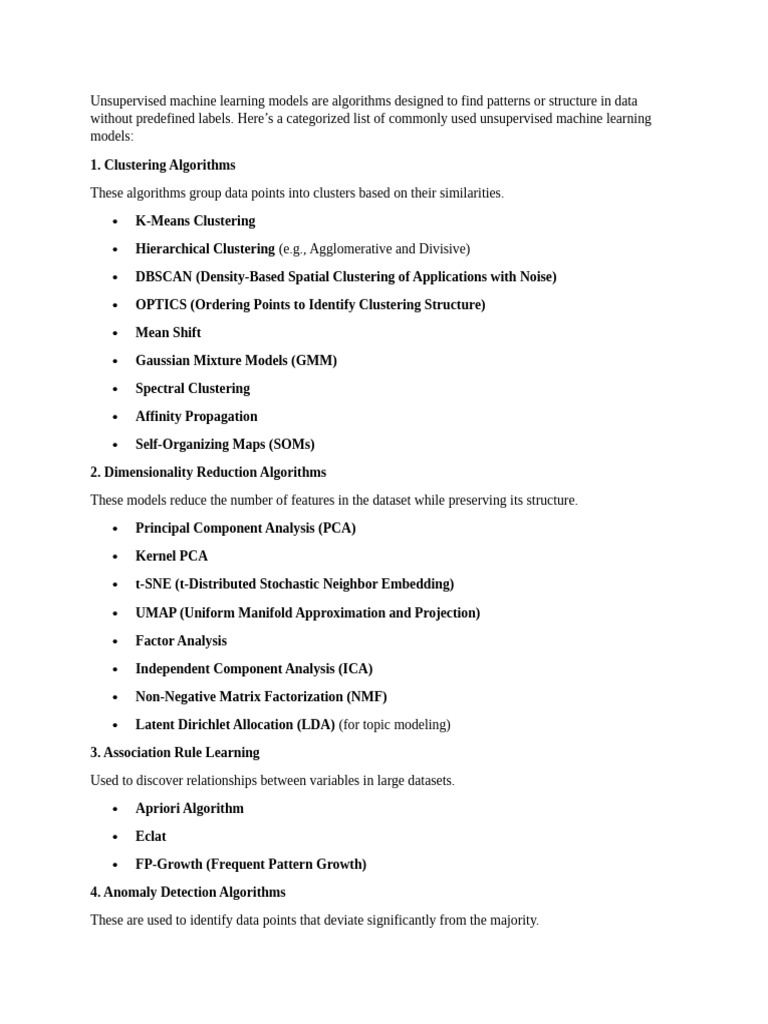 Unsupervised Machine Learning | PDF | Cluster Analysis | Principal Component Analysis