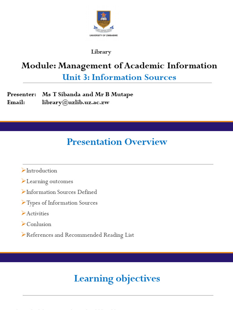 Unit 3 Information Sources | PDF | Information | Libraries