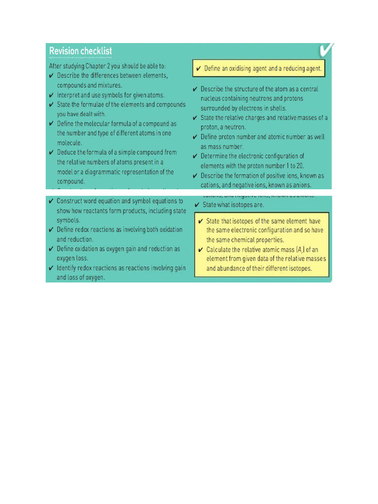 Revision Checklist | PDF