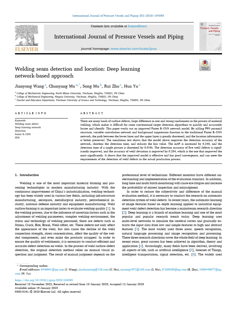 Welding Seam Detection and Location - Deep Learning Network-Based ...