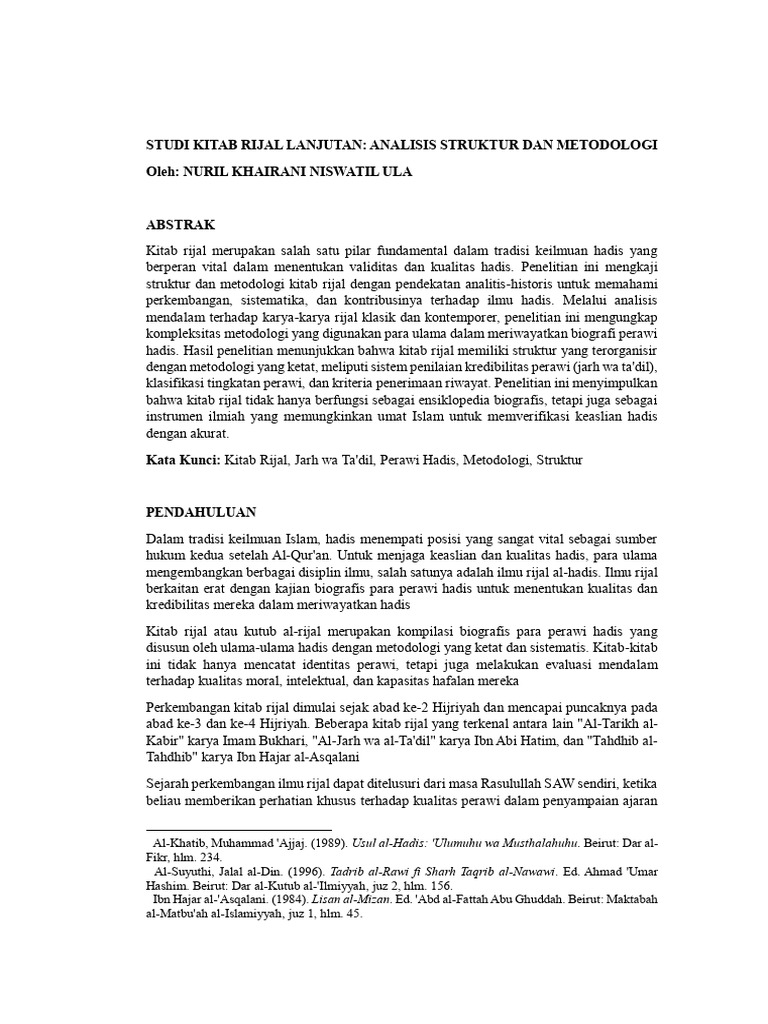 Studi Kitab Rijal Lanjutan 2 | PDF
