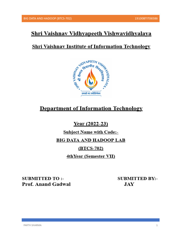 Big Data Hadoop Lab File | PDF | Apache Hadoop | Virtual Machine