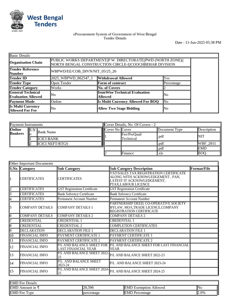 Eprocurement System of Government of West Benga1 | PDF | Payments ...