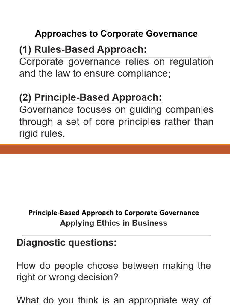 Principle-Based Corporate Governance | PDF | Business Ethics ...