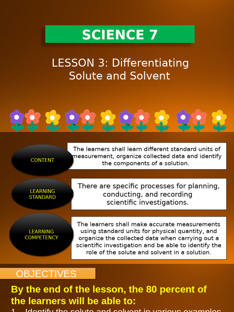 Science 7 Quarter 1 Lesson 7.3 | PDF | Solubility | Mixture