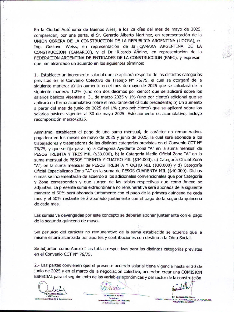 Bbcb28 Nco 043 25 Adj Ac Uocra Mayo2025 | PDF | Salario | Empleo