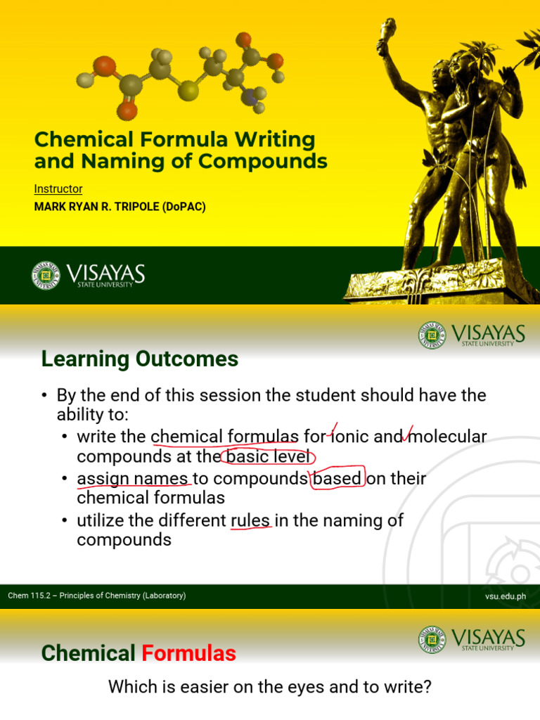 Chemical Formula Writing and Naming Compounds | PDF | Ion | Chemical ...
