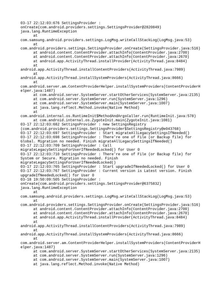 Settingsprovider | PDF | Software | System Software