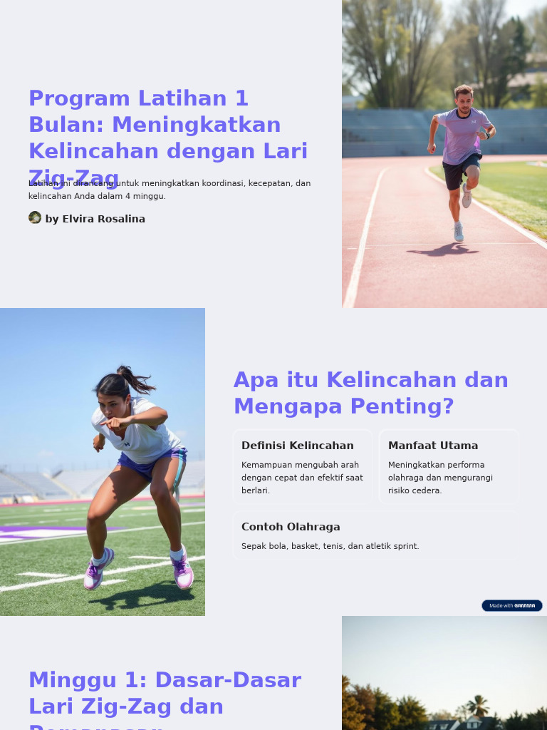 Program Latihan 1 Bulan Meningkatkan Kelincahan Dengan Lari Zig Zag | PDF