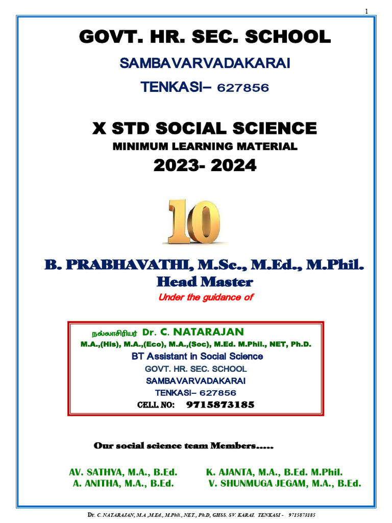 10th STD Slow Learner Material 2023 - 2024 DR C Natarajan-1-1 | PDF | Soil